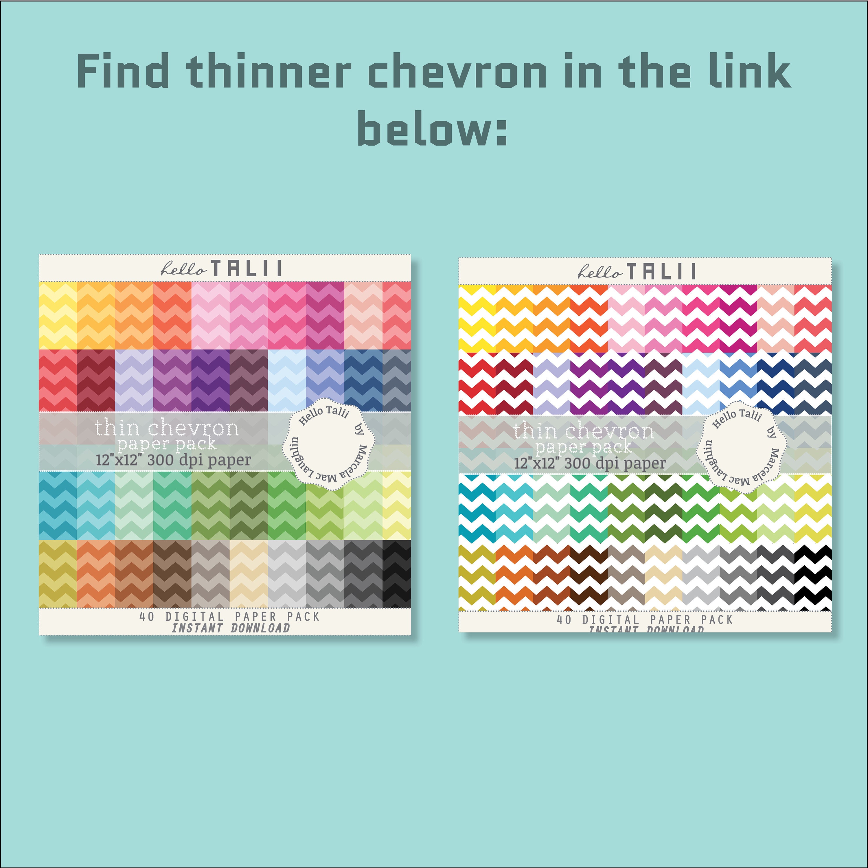Big CHEVRON Digital Paper- Rainbow Pastel Colors Thick Chevron or ...