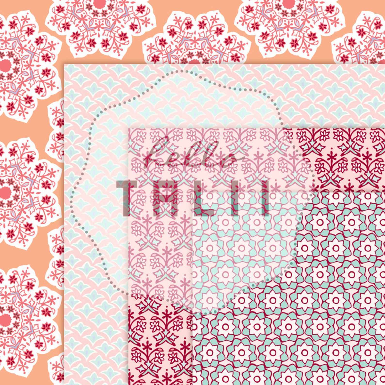 MANDALA DIGITAL PAPER Mandala Patterns Indian Bohemian - Etsy