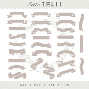 Ribbons Banners SVG Cut Files- 30 Ribbons Digital Svg + Dxf + Eps + Png ...