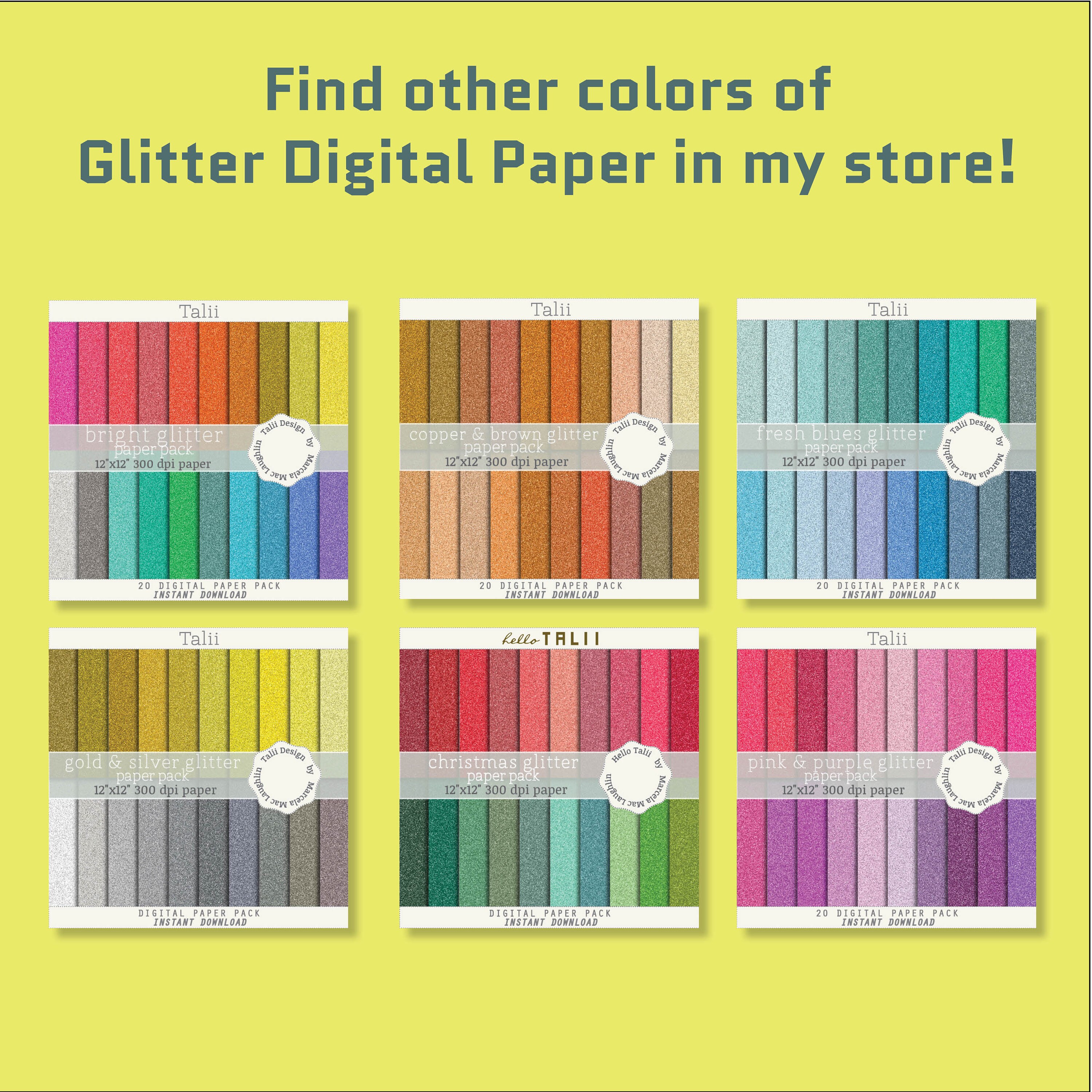 Rainbow Glitter Paper BRIGHT GLITTER 20 Bright Colors Glitter | Etsy