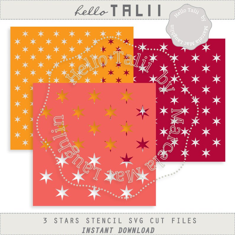 Stars STENCILS DIGITAL Svg Cut Files- 3 DIY Stencils Christmas Stars ...