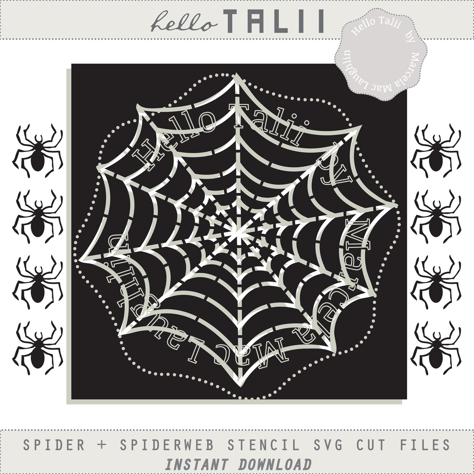 Spiderweb STENCIL Spider Svg Cut Files DIY Halloween Decor | Etsy