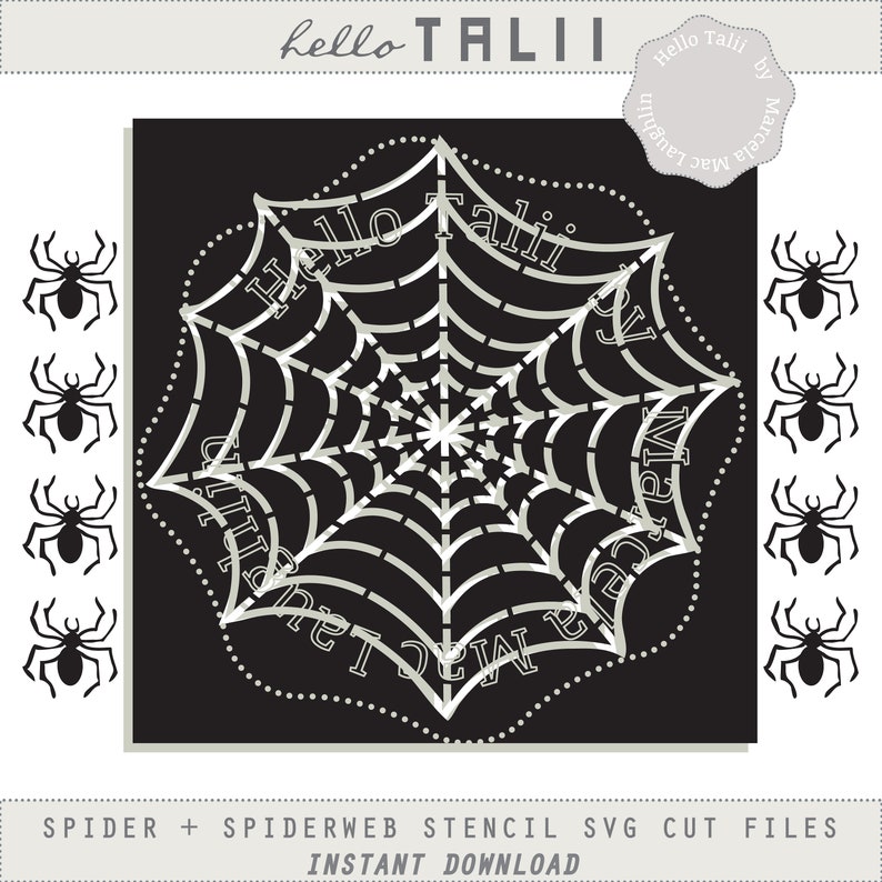 Spiderweb STENCIL Spider Svg Cut Files DIY Halloween Decor | Etsy