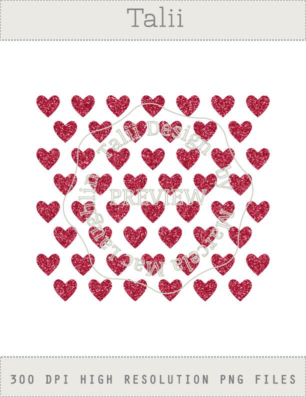 Glitter HEARTS Clipart BUNDLE Digital Valentine Day Clip Art | Etsy