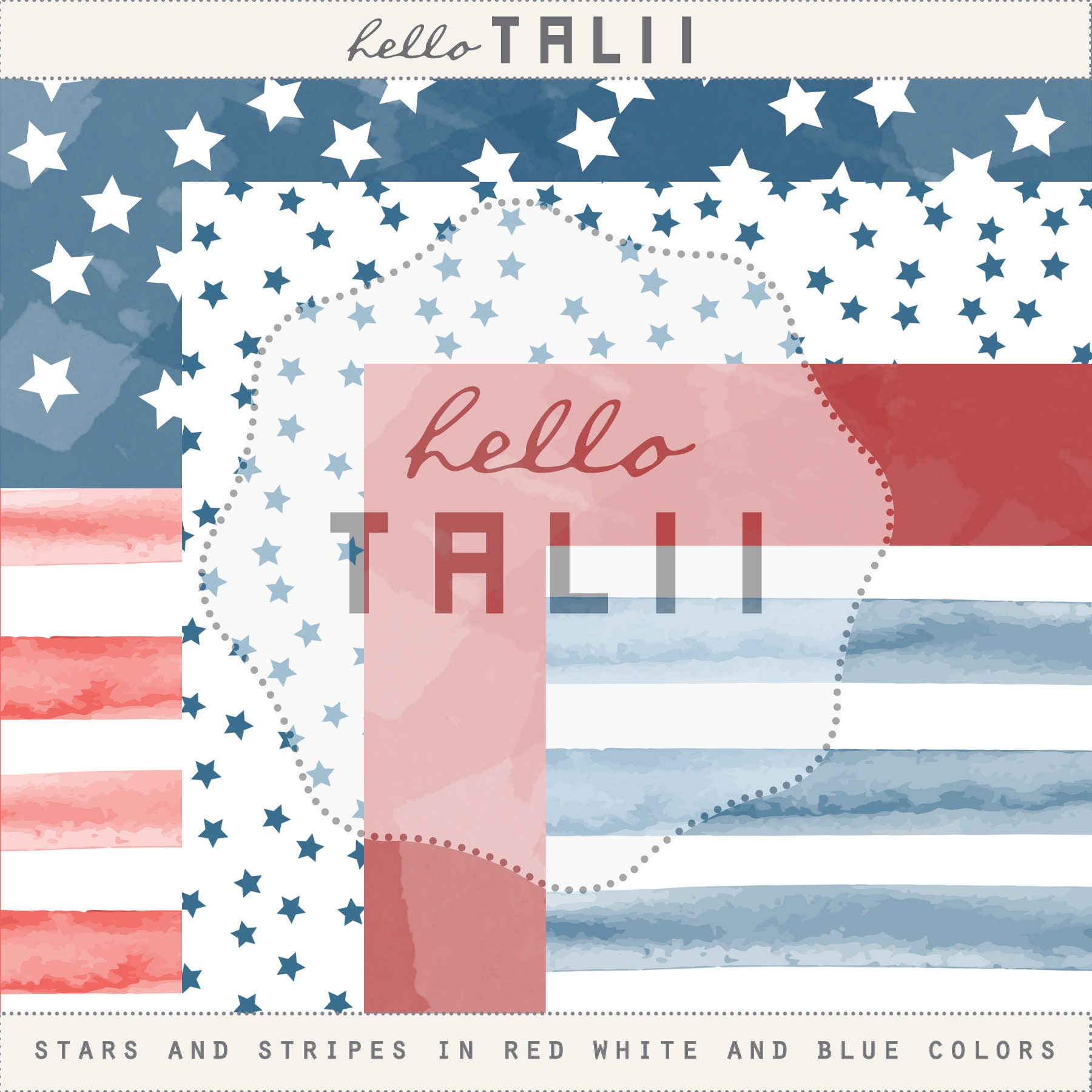 WATERCOLOR 4th of July Digital Paper 14 Watercolor Red White | Etsy