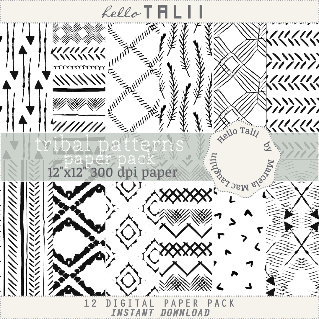 Aztec Pattern Black And White Circle