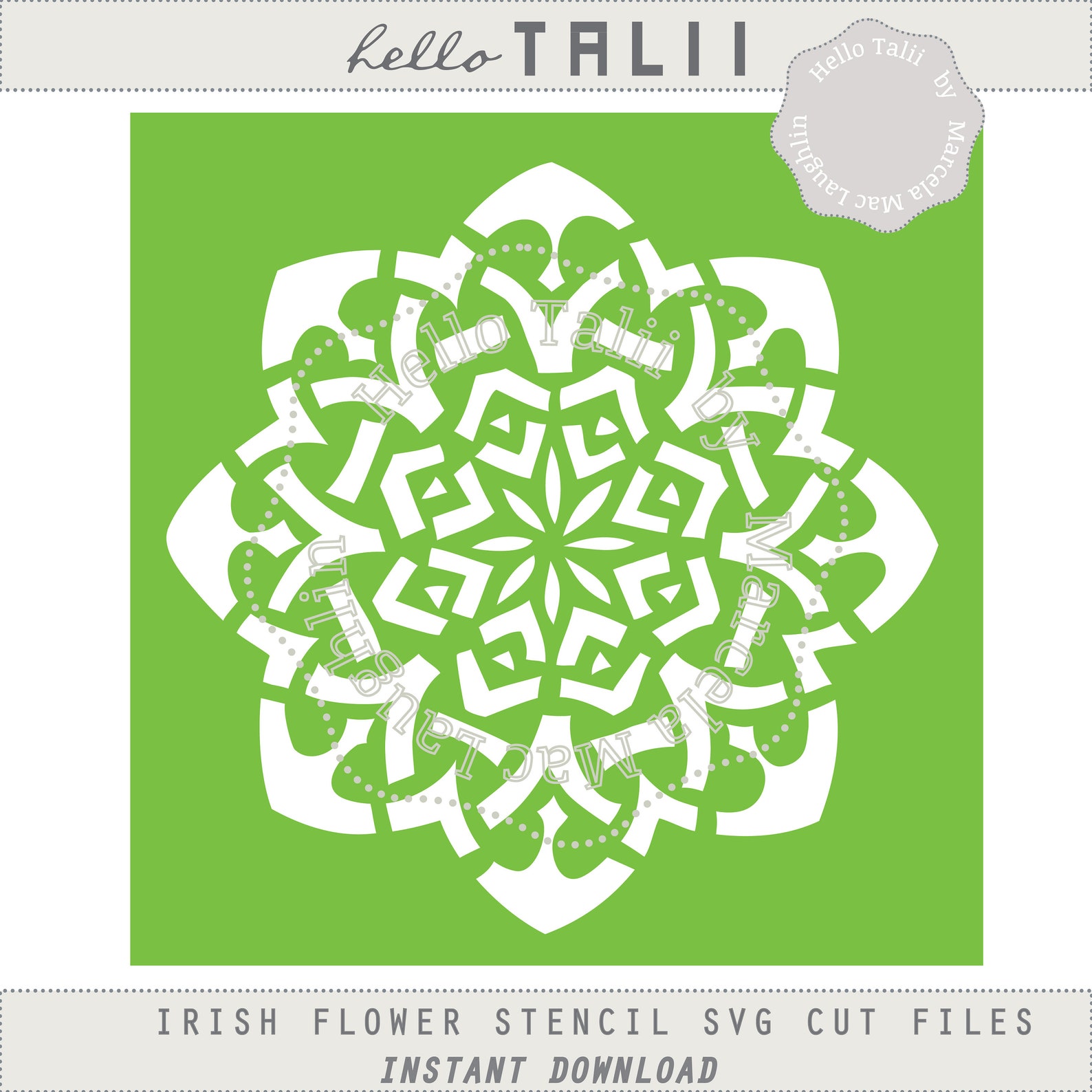 IRISH Flower Stencil SVG Cutting File- DIGITAL Floral Stencil Arabesque ...