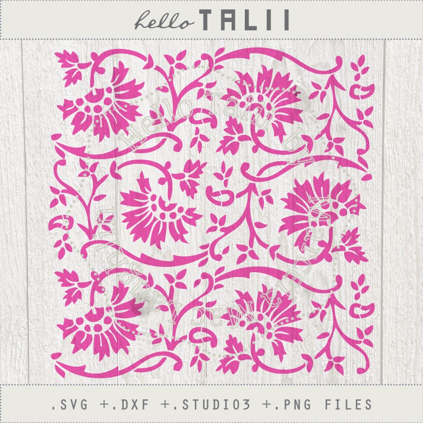 Floral Border Stencil SVG Cut files Png Clipart Cake Stencil | Etsy