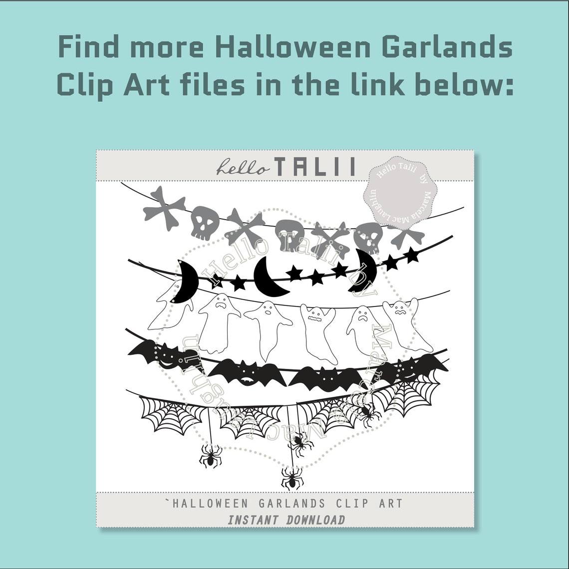 Halloween Clipart HALLOWEEN Bunting Flags and Banners Clipart - Etsy