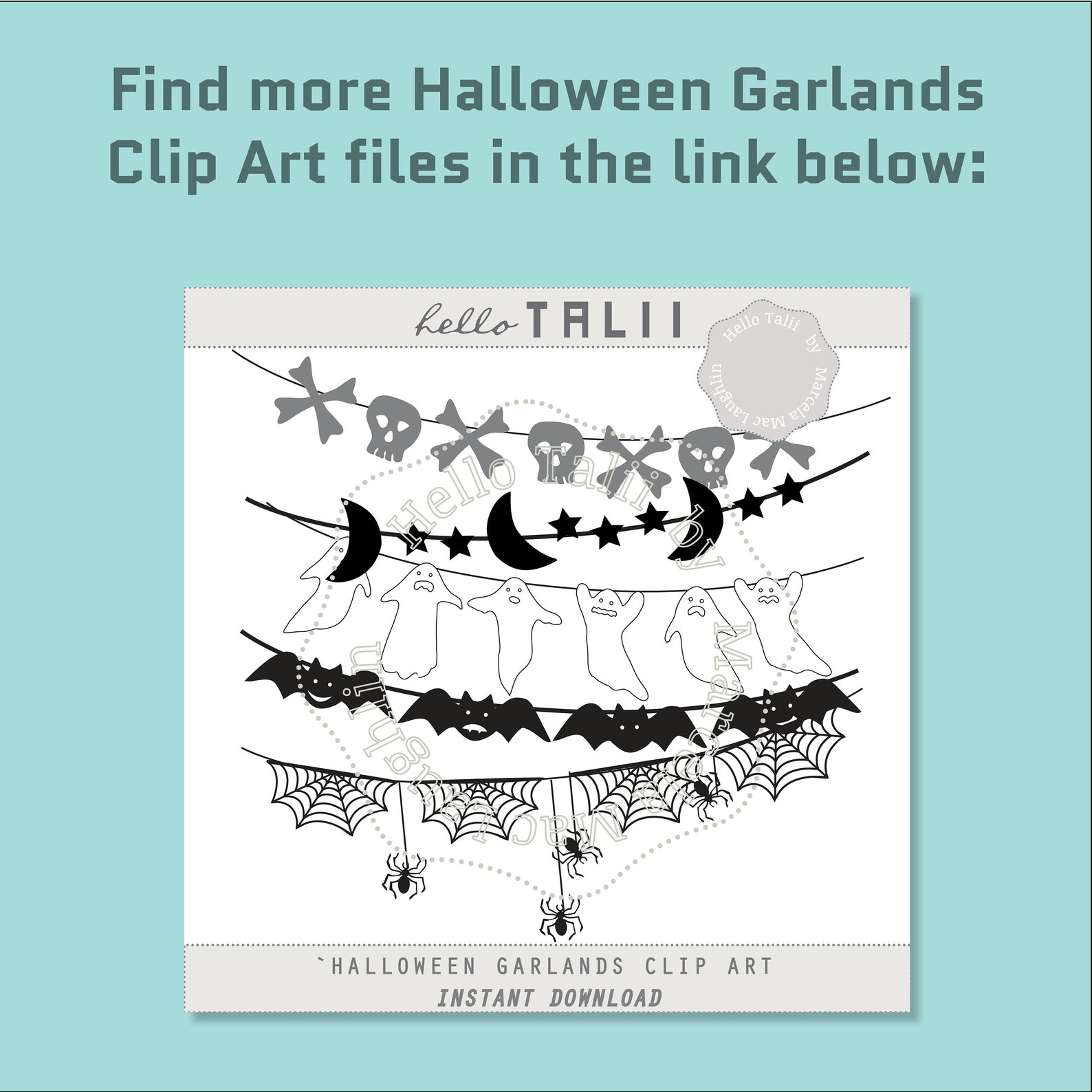 Halloween Clipart HALLOWEEN Bunting Flags and Banners Clipart - Etsy