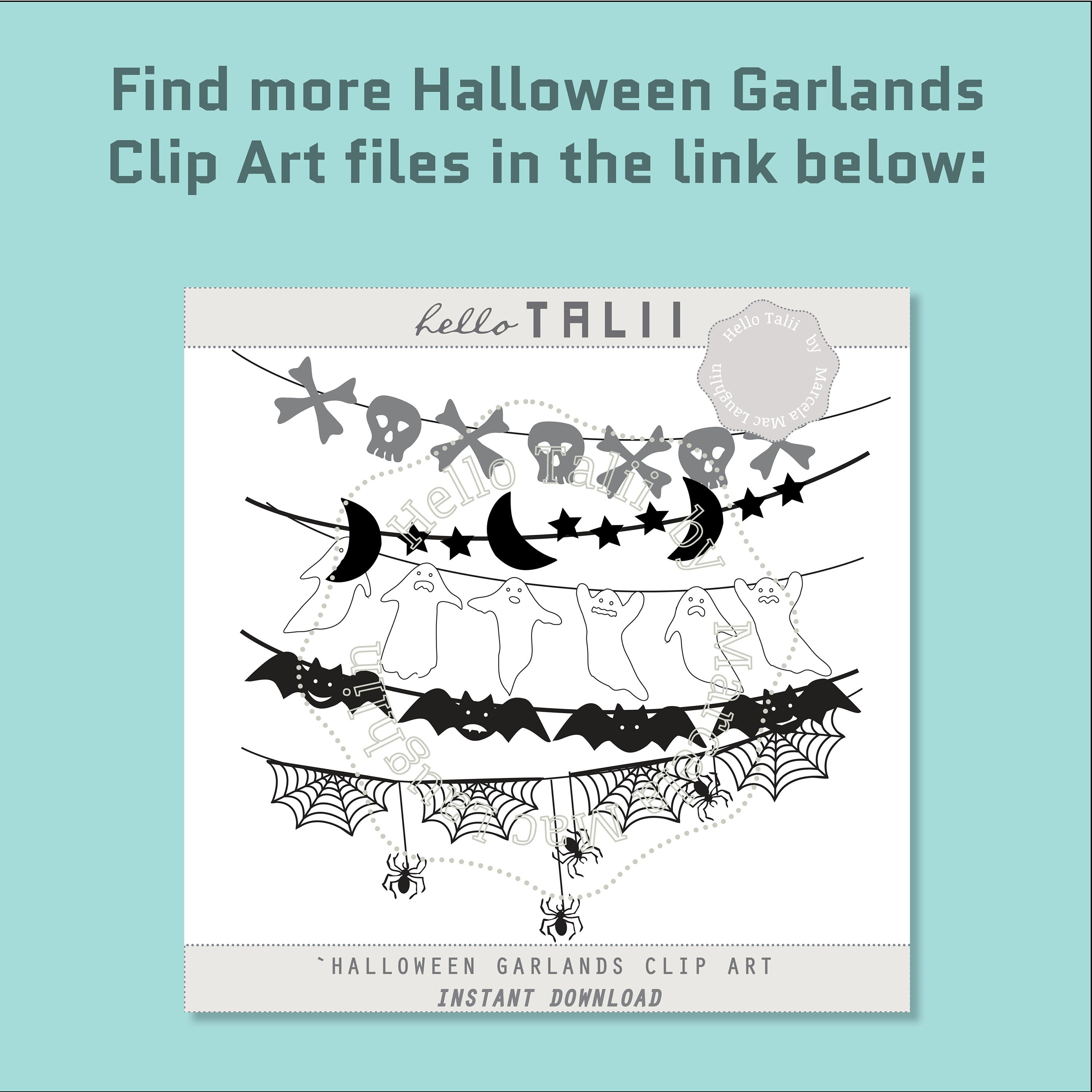 Halloween Clipart HALLOWEEN Bunting Flags and Banners Clipart - Etsy