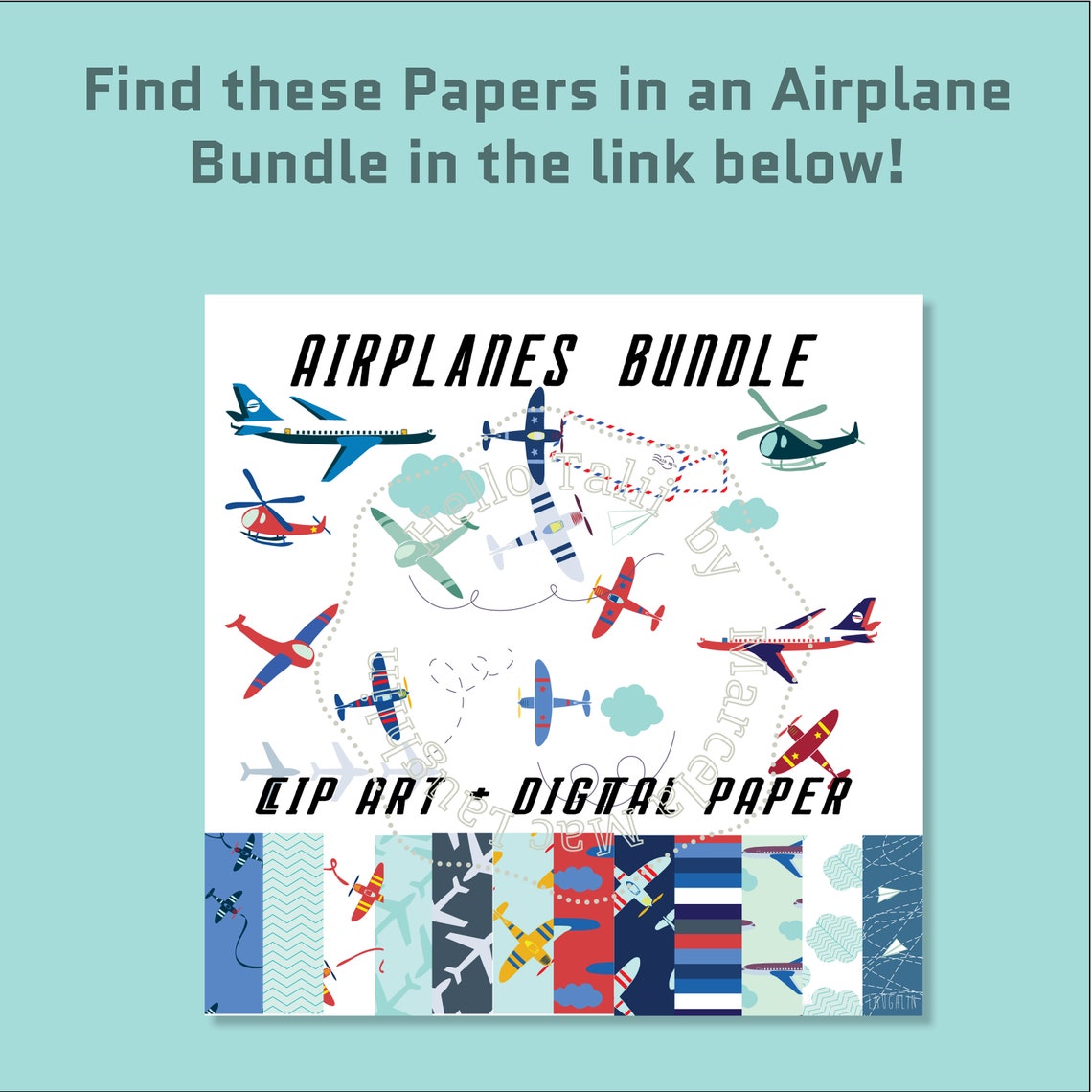 AIRPLANE Digital Paper Airplane Birthday Paper Plane Air Mail | Etsy