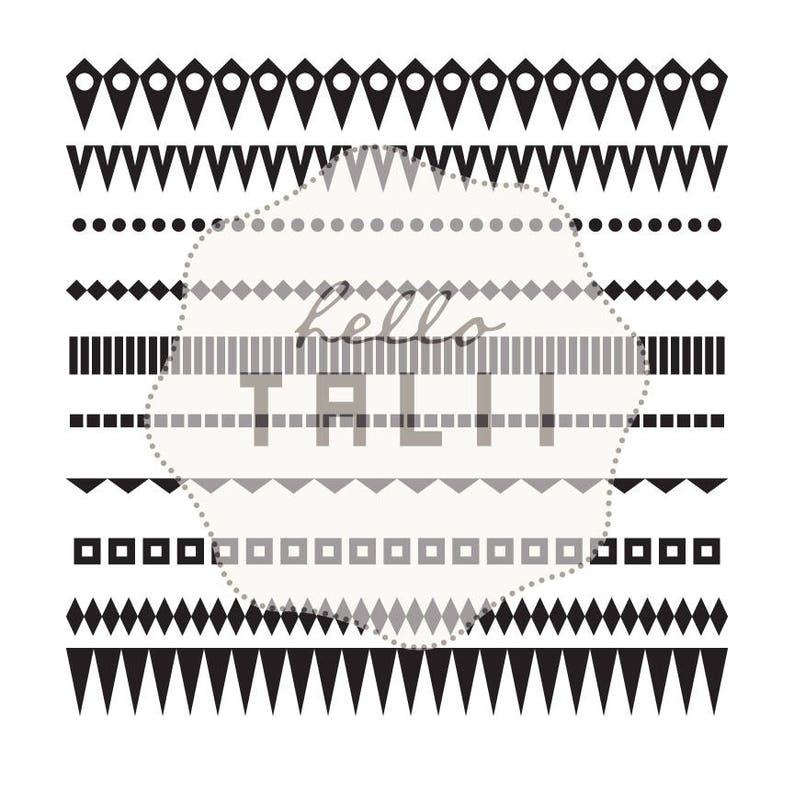 60 TRIBAL BORDERS Clip Art 60 Aztec Digital Borders in Black - Etsy