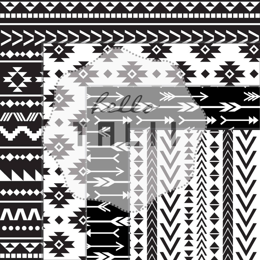 Aztec Digital Paper TRIBAL Black and White Aztec Backgrounds - Etsy