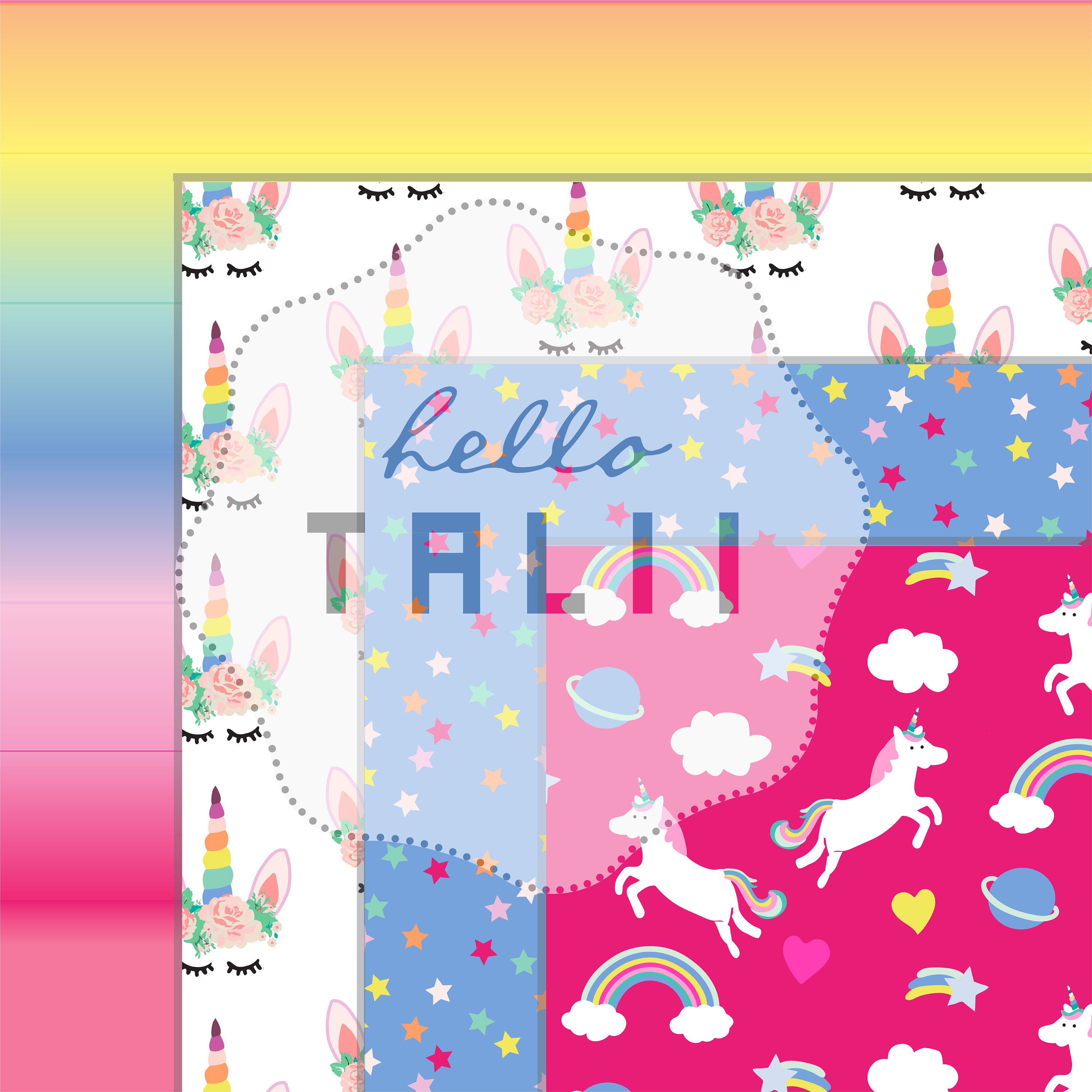 UNICORN Digital Paper Magical Unicorn Party Paper Birthday - Etsy