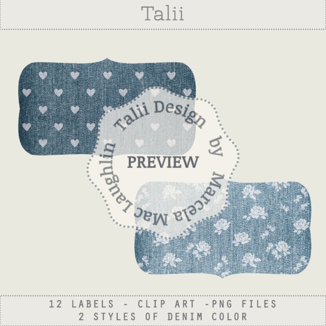 Denim Labels CLIPART Stamped Denim Labels in Dark and Light - Etsy