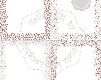 GOLD Confetti Frames Clip Art Digital Papers PNG gold | Etsy