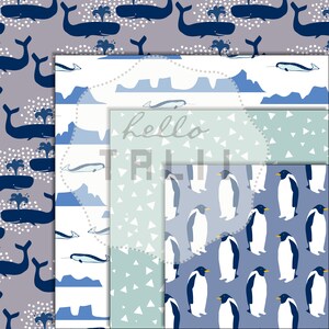 ARTIC ANIMALS Digital Paper- Polar Bears Penguins Seals Narwhals ...