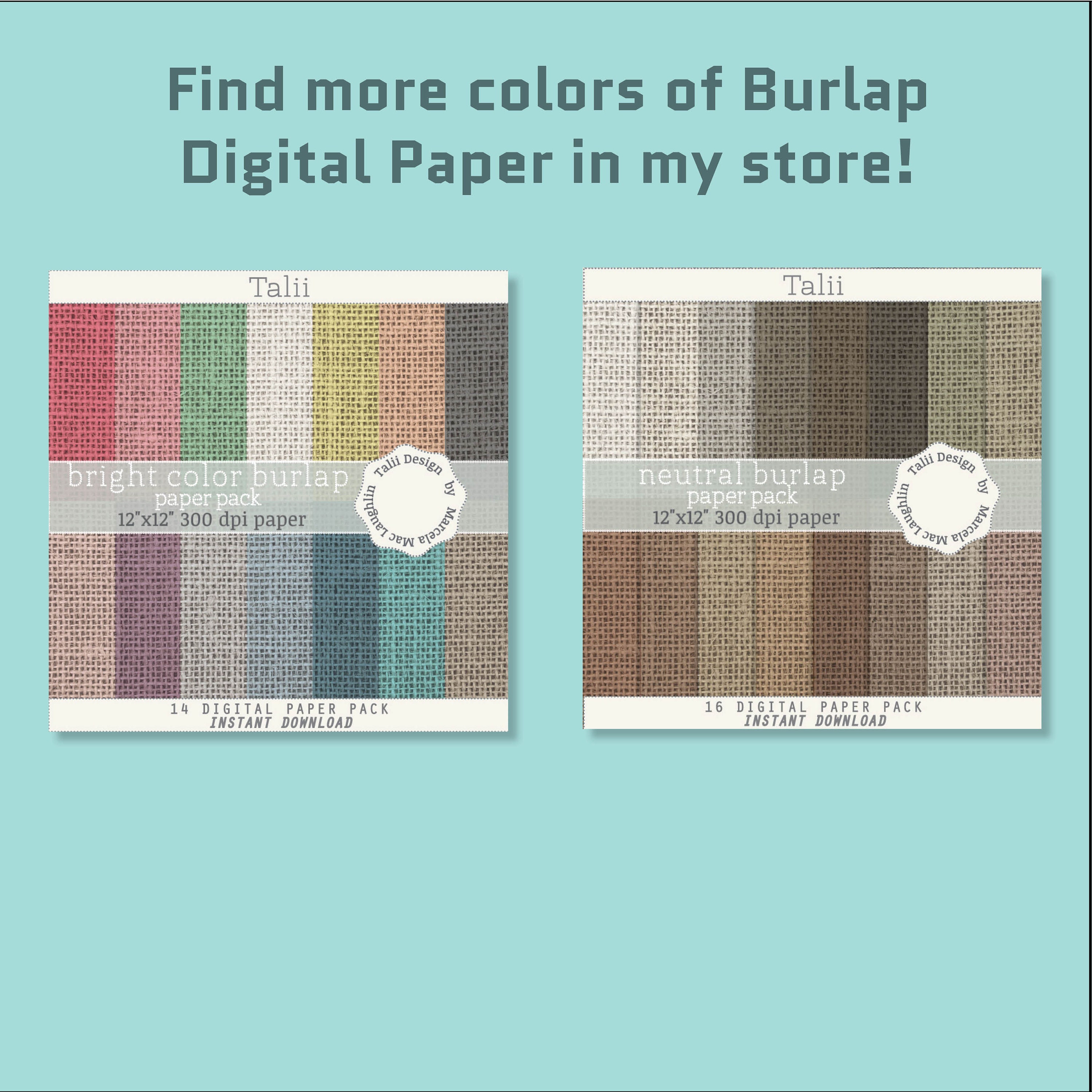 PASTEL BURLAP Digital Paper- 14 Burlap Backgrounds Soft Pastel Color ...