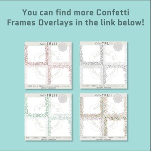 GOLD Confetti Frames Clip Art +digital Papers- PNG Gold Borders +JPG ...