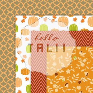 Fall Digital Paper AUTUMN PATTERNS Fall Leaves Pumpkins Harvest Autumn ...