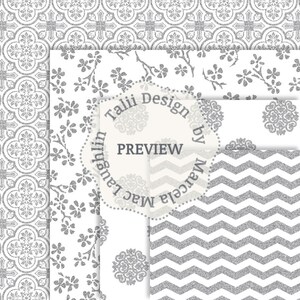Silver Digital Paper WHITE and SILVER WEDDING Paper Silver Glitter Grey ...
