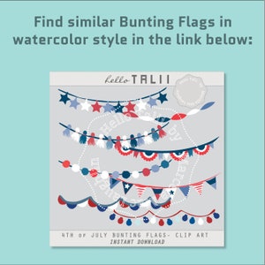 BUNTING Flags Clip Art 4th of JULY- Stars N Stripes American Flags ...
