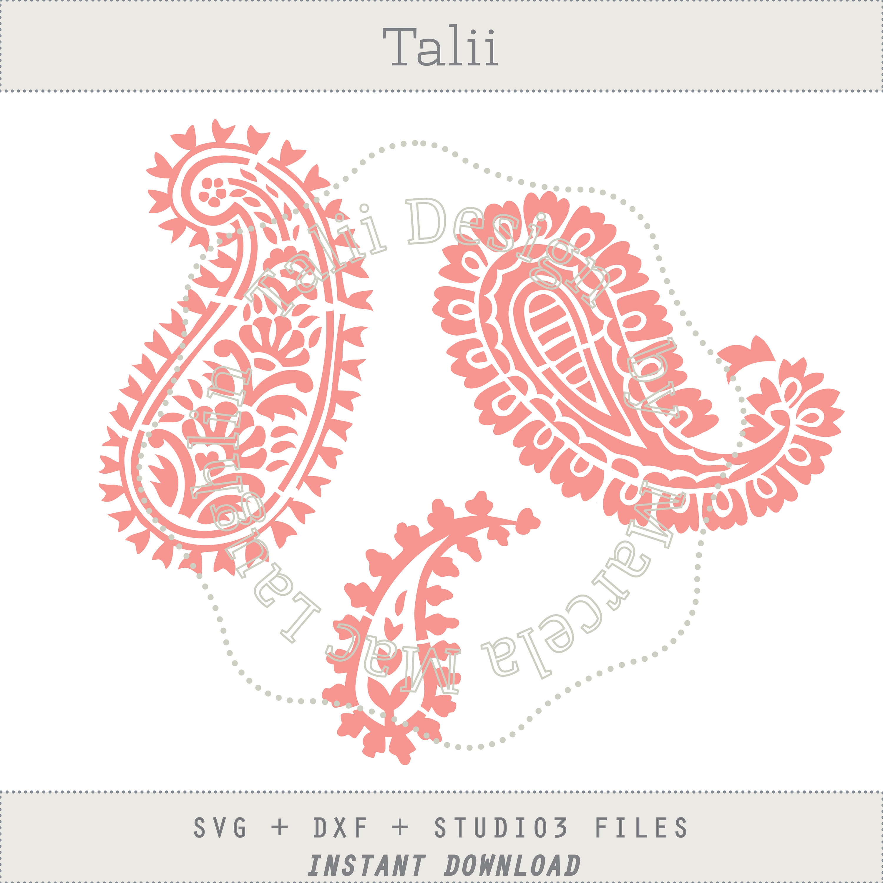 Paisley Stencil SVG Cutting Files DIGITAL- 3 Indian Stencils Arabesques ...