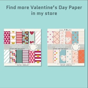 Valentine's Day Digital Paper SWEET HEARTS- Hearts Backgrounds Flowers ...