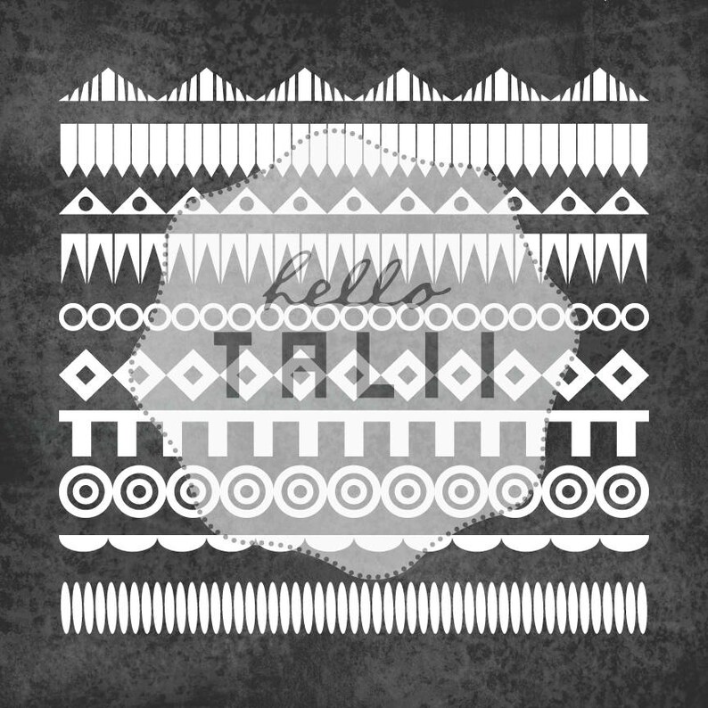 60 AZTEC BORDERS Clip Art 60 Tribal Digital Borders in White - Etsy