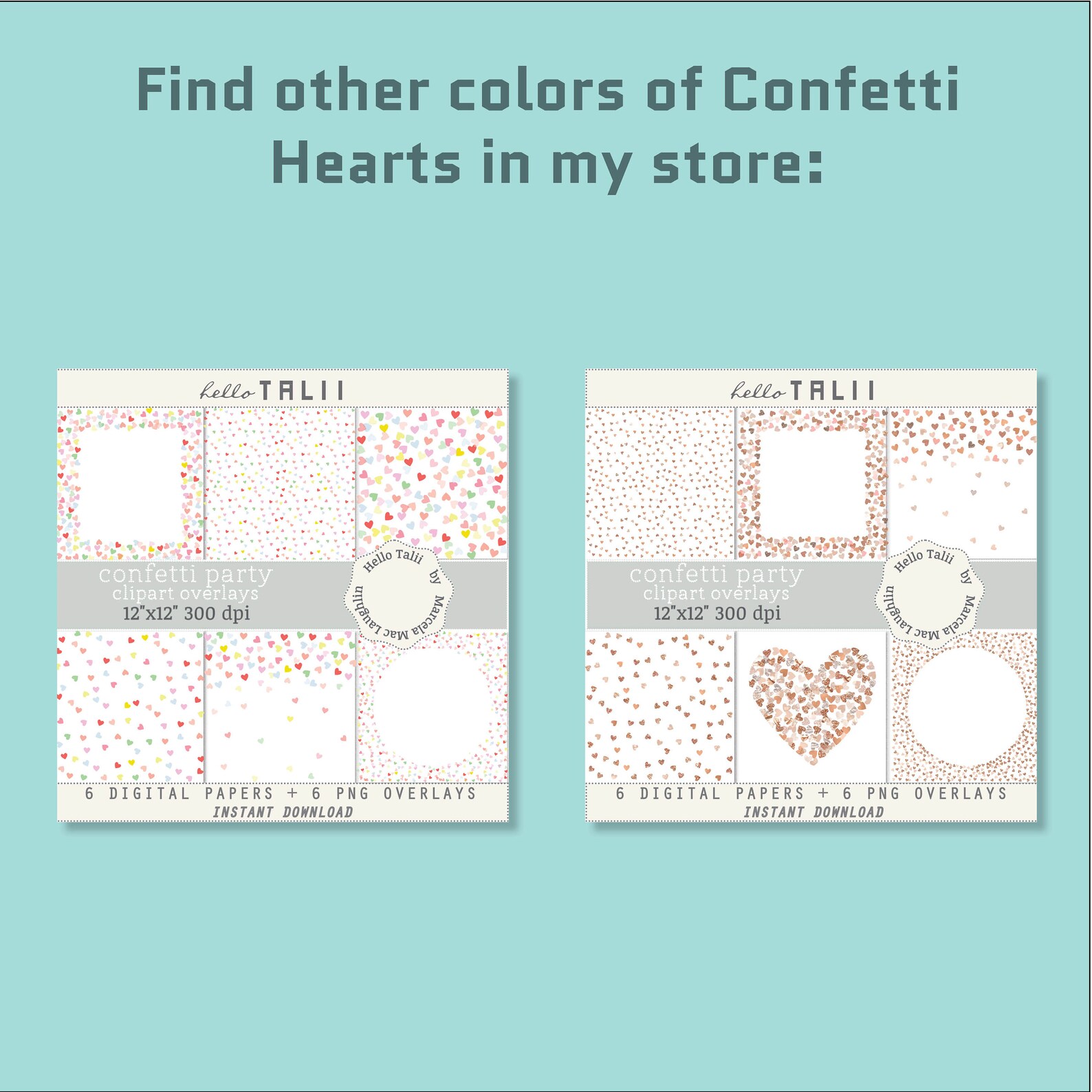 HEARTS Overlays Transparent PNG JPG Digital Papers Red - Etsy