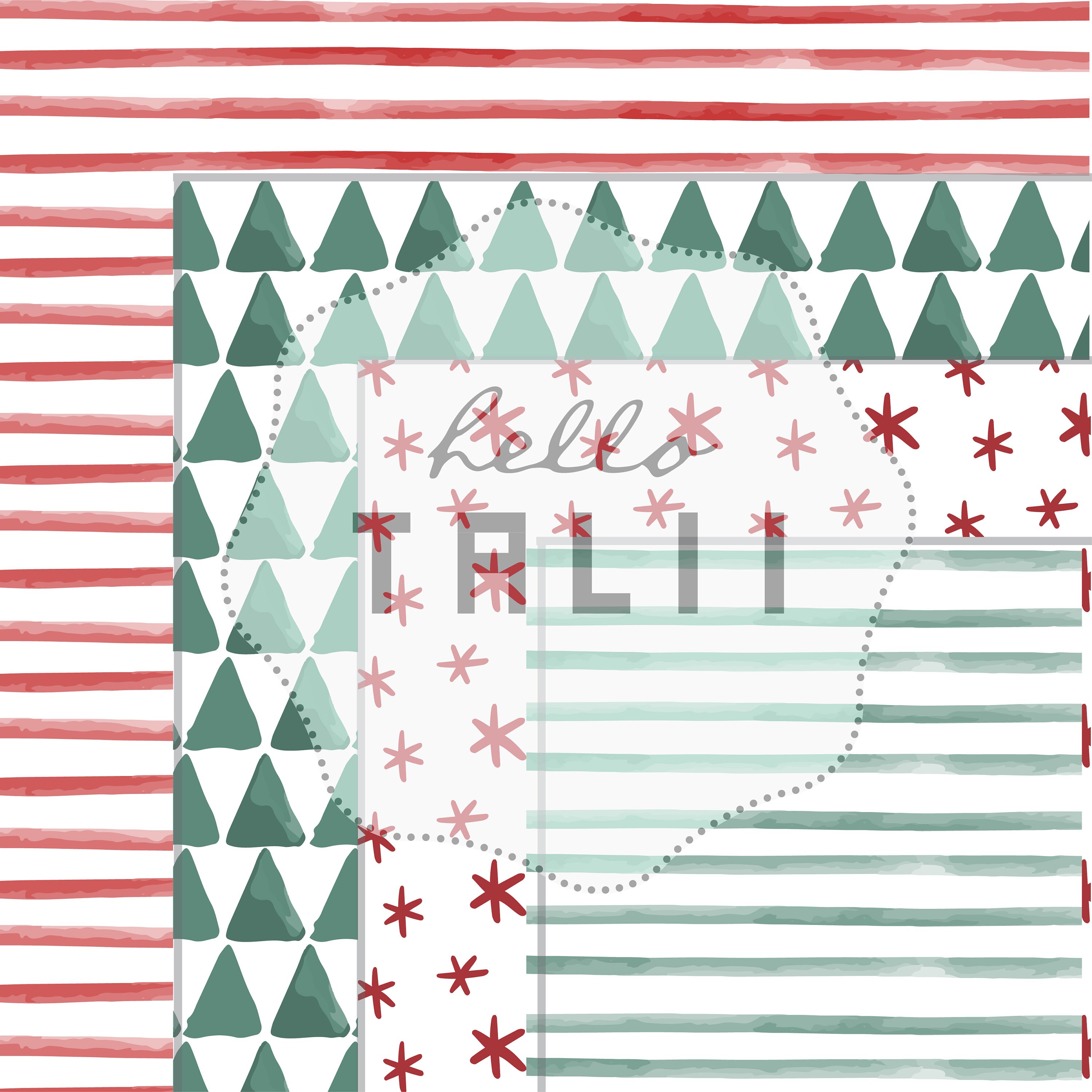 Christmas WATERCOLOR Digital Paper Red Green White Watercolor - Etsy