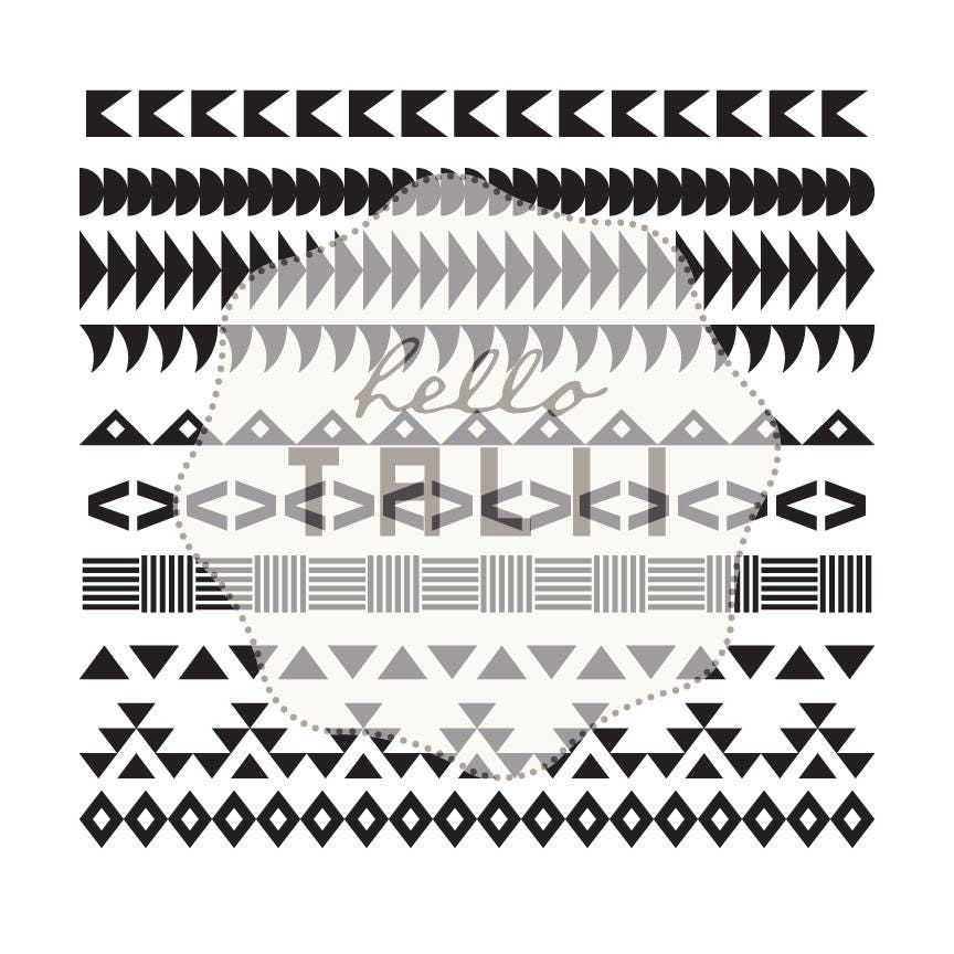 60 Bordes Aztecas SET de CLIP ART 60 bordes digitales con | Etsy