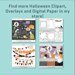 Halloween Digital Paper- HALLOWEEN Decor Paper Pumpkins Skulls Witch ...