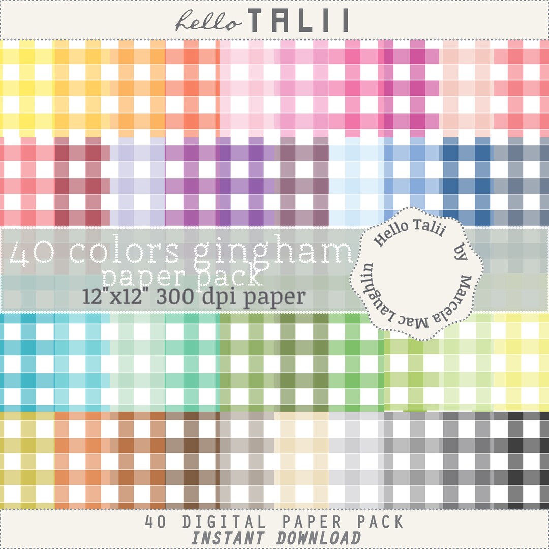 GINGHAM Digital Paper- Crosshatch Backgrounds in Rainbow Colors Bright ...