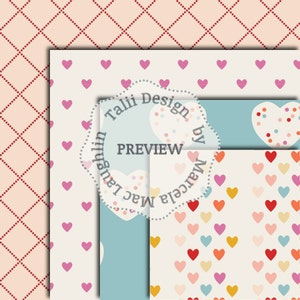 Hearts Digital Paper CONFETTI LOVE- Pastel Colors Backgrounds Baby ...