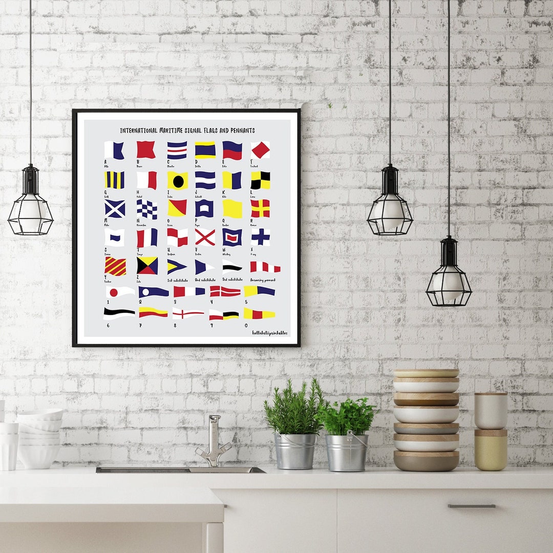 NAUTICAL Signs and Flags PRINTABLE Illustration- International Maritime ...