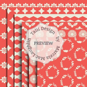VINTAGE Christmas DIGITAL Paper Red Green Christmas - Etsy