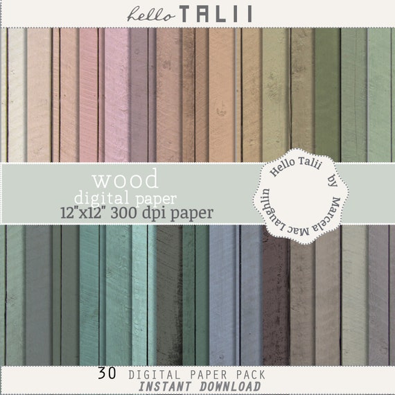Color Wood DIGITAL PAPER 30 Colored Wood Backgrounds Shabby | Etsy