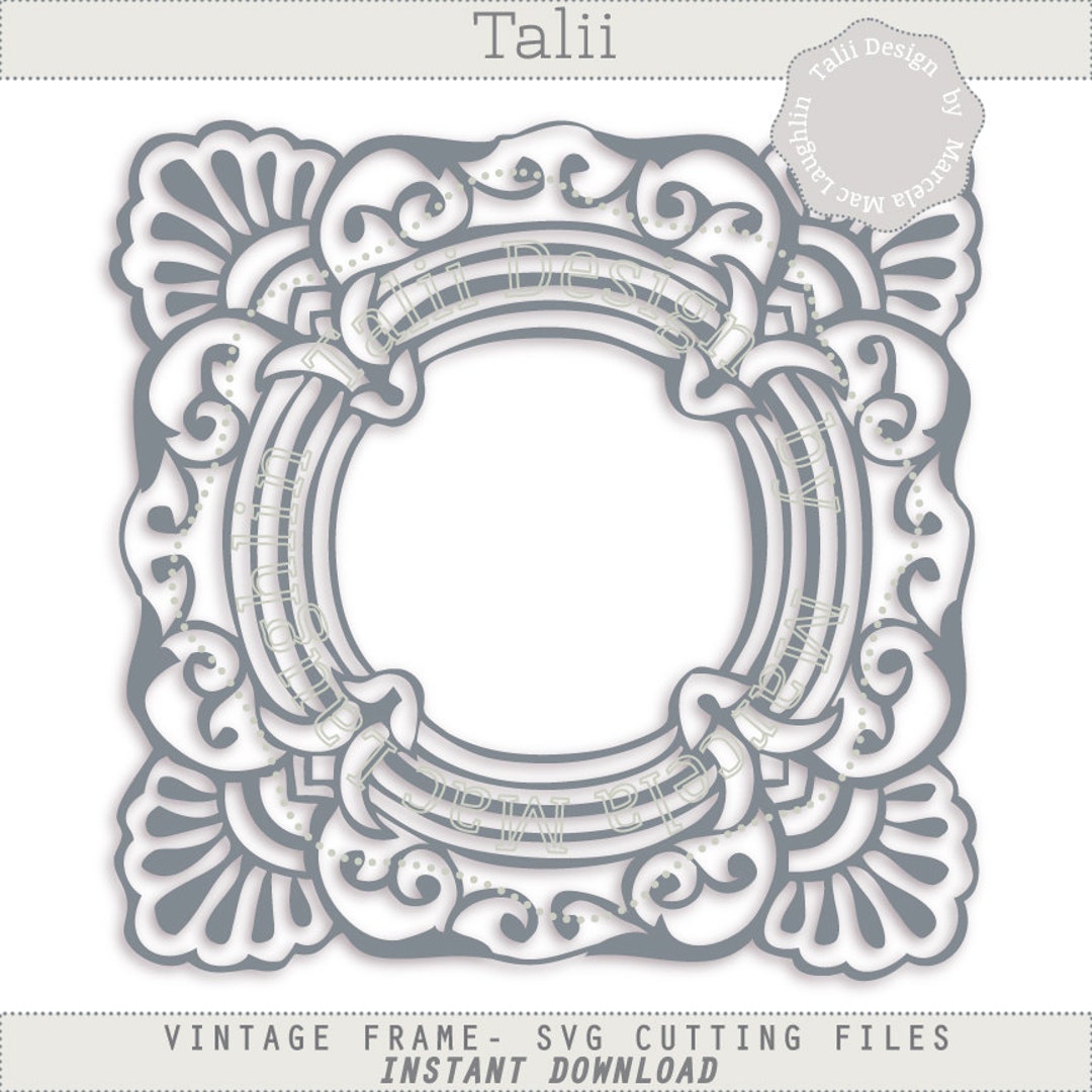 Frame SVG Cut- VINTAGE FRAME Die Cut Digital Svg Dxf Studio3 Cutting ...