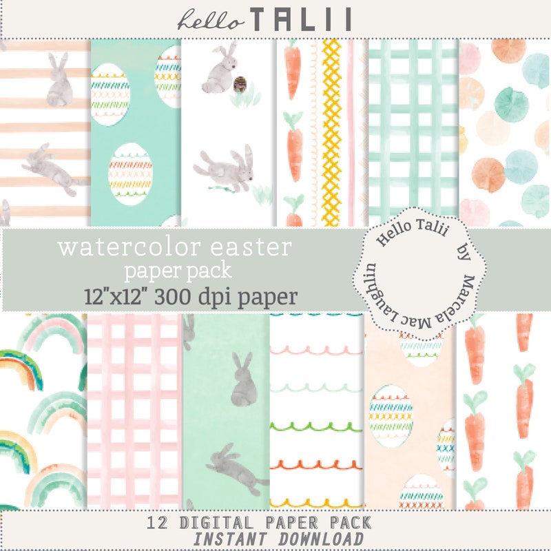 Easter Digital Paper - Etsy