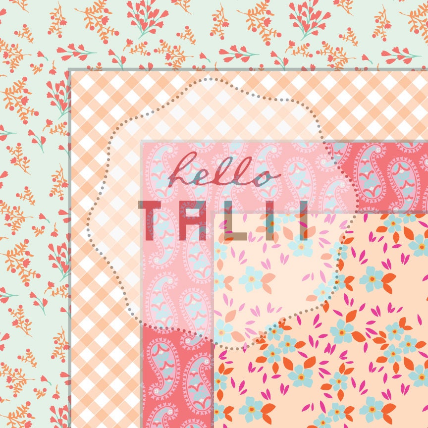 BOHO SPRING Digital Paper Flowers and Paisley Backgrounds | Etsy