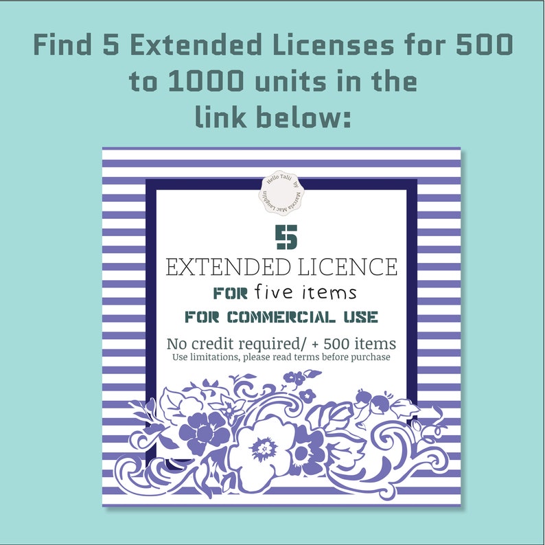 1 EXTENDED LICENSE for Commercial Use Add-on No Credit - Etsy