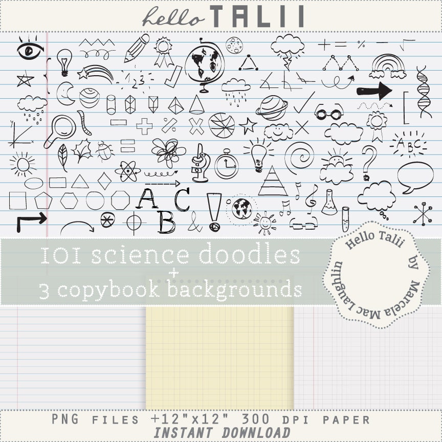 101 SCHOOL Doodles SCIENCE and MATH Doodles Clipart Back to - Etsy