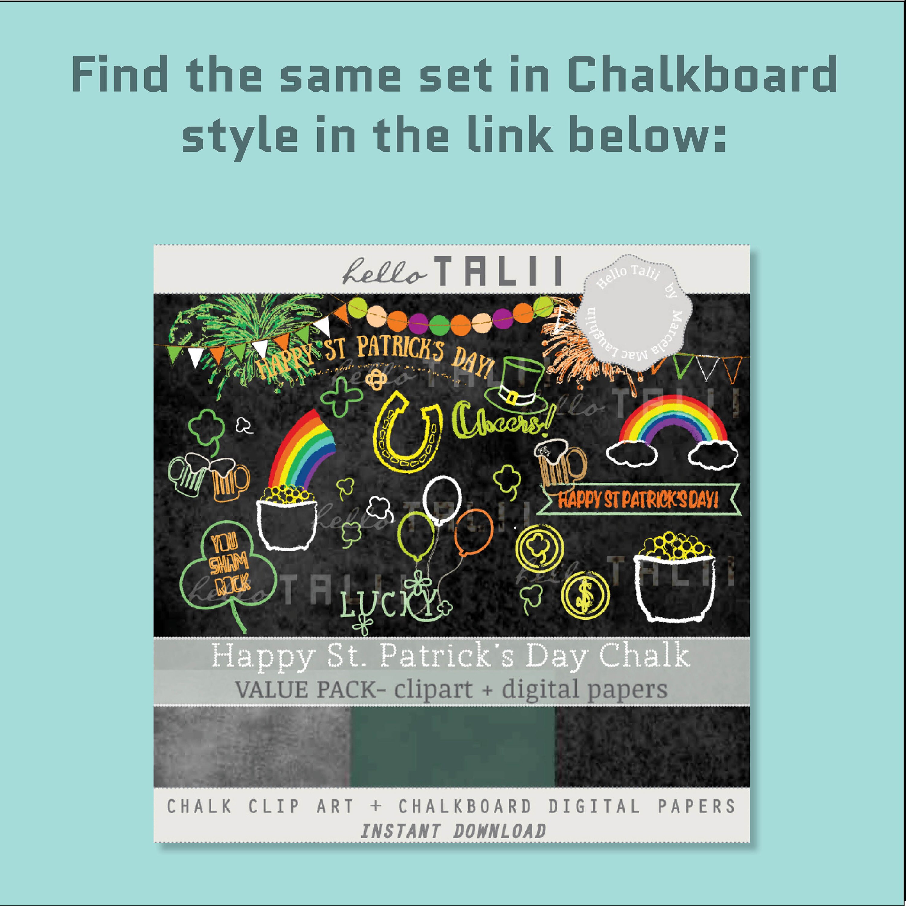 ST PATRICK'S Day BUNDLE Clipart Digital Papers Happy St | Etsy