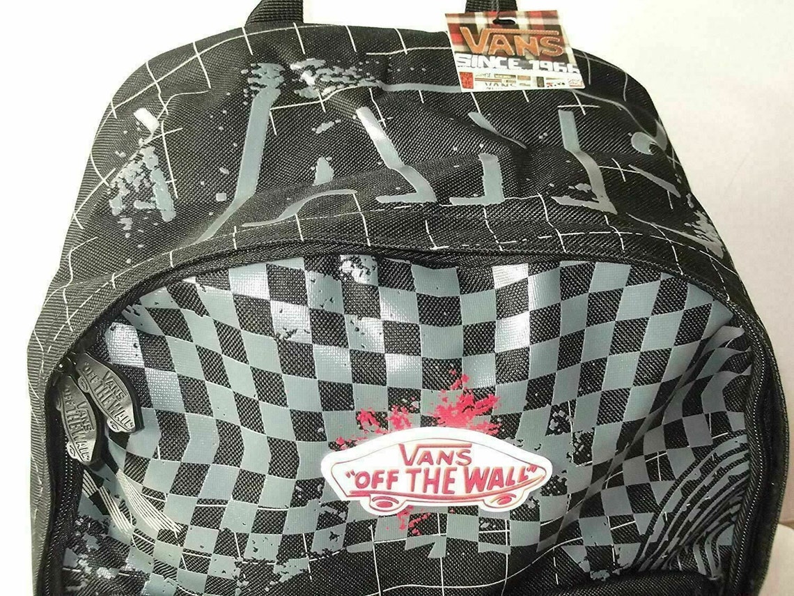 Vtg Vans off the Wall Backpack Van Doren Black School Backpack Back to ...