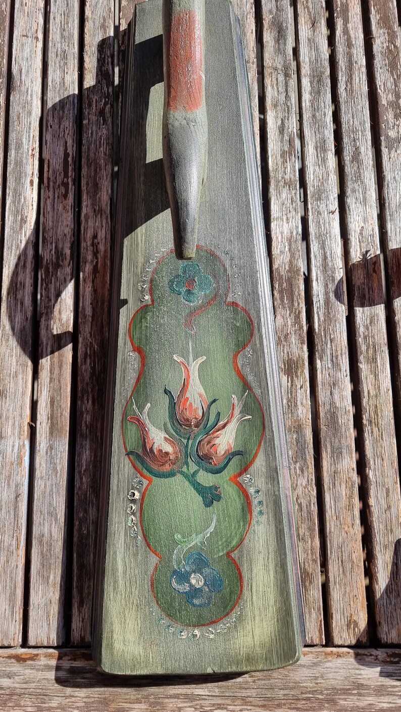 Scandinavian Mangle Board 1500-1800 Hand Painted Courting Gift Folk Art ...