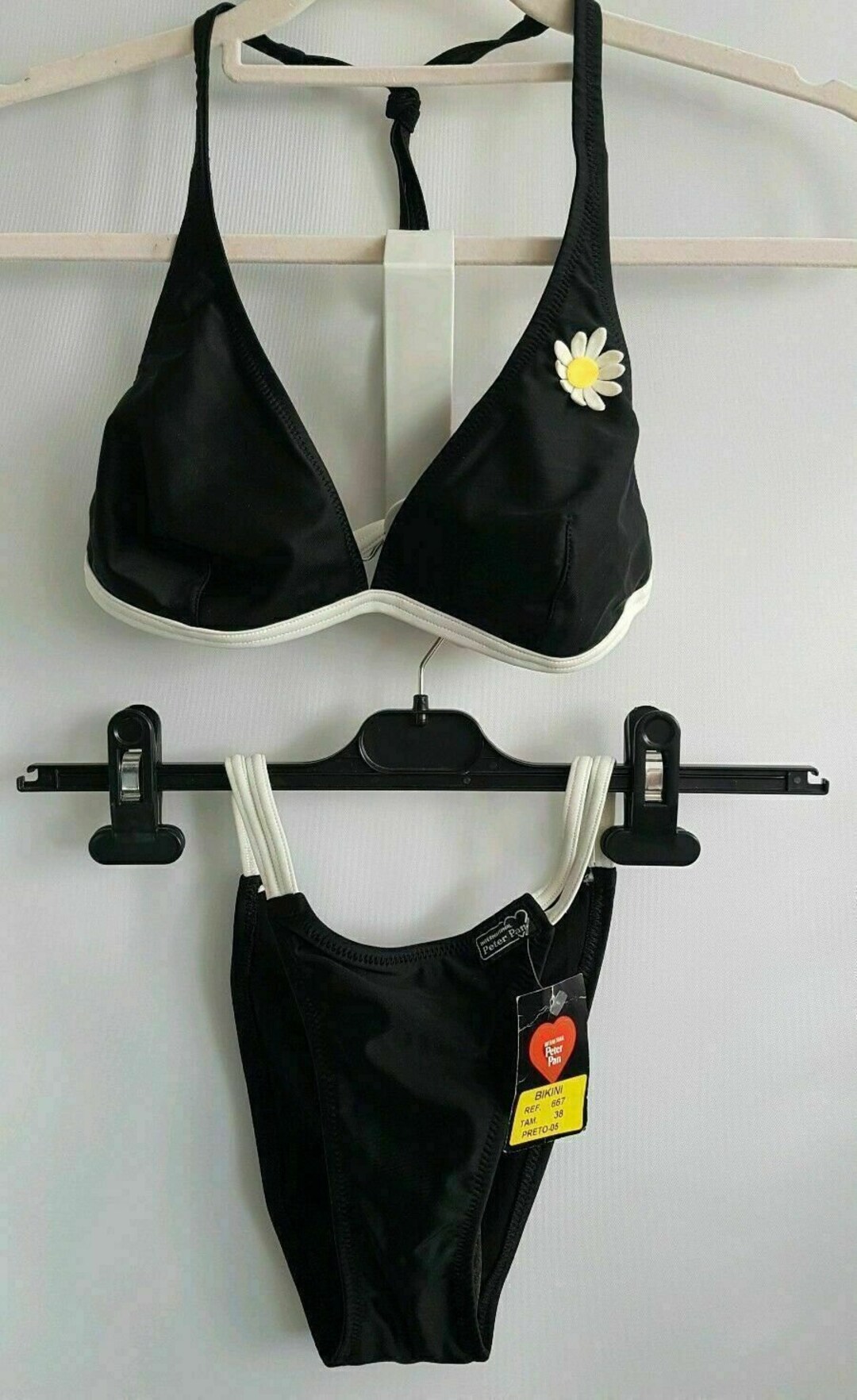 Vintage Bikini Set BNWT PETER PAN Bikini Set Top and Bottom Black ...