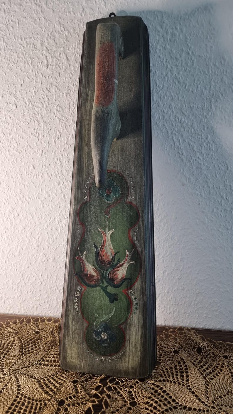 Scandinavian Mangle Board 1500-1800 Hand Painted Courting Gift Folk Art ...