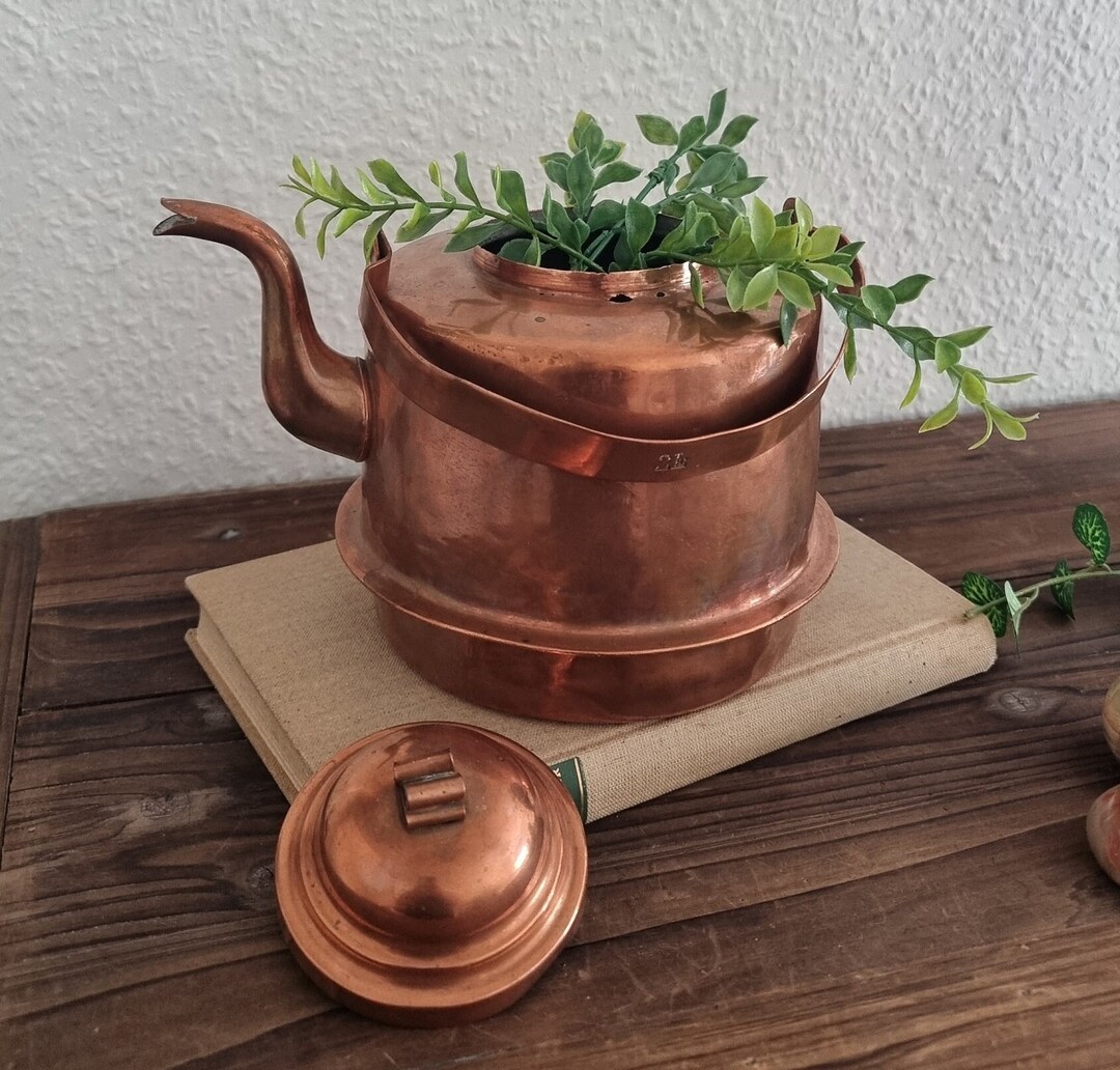 Vintage Danish Copper Tea Pot 80s Large Tea Pot Gorgeous Vintage Copper ...